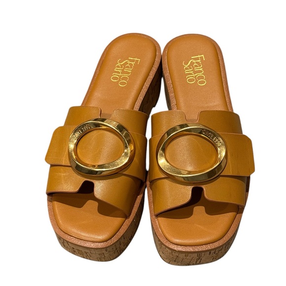 Franco Sarto | Shoes | Franco Sarto Hoda Platform Sandal Tan With Gold ...